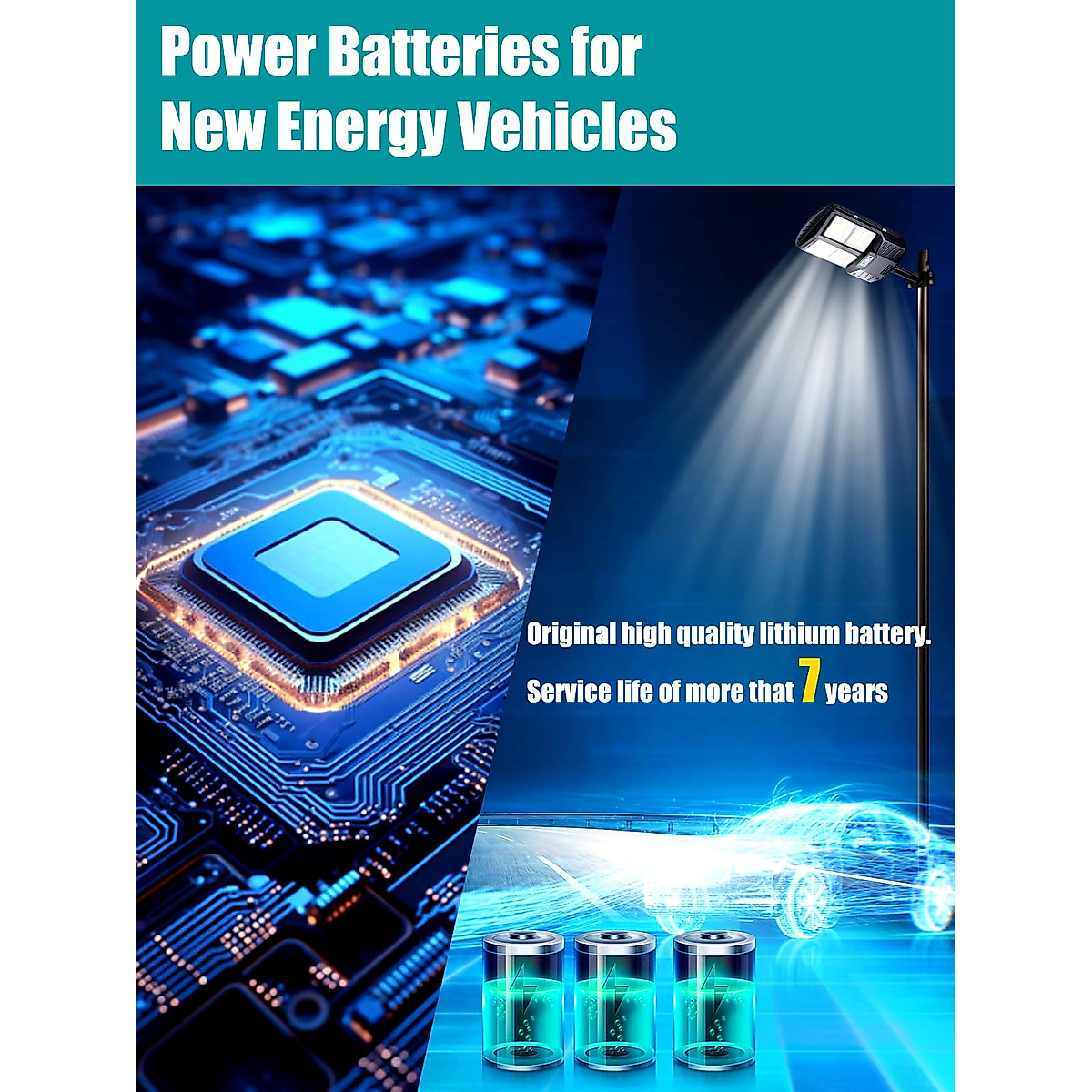 VENSSTNOR 600W Solar Street Lights Outdoor - 6500K 60000LM LED Street Lights with Motion Sensor Dusk to Dawn Ip67 Waterproof, Solar Parking Lot Lights for Garage,Yard,Driveway,Garden