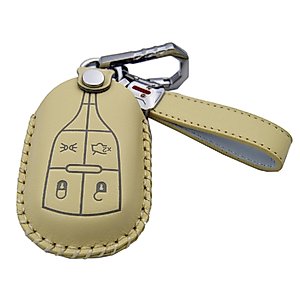 Handmade Leather Key Fob Cover for Maserati Levante Quattroporte Ghibli 4 Buttons