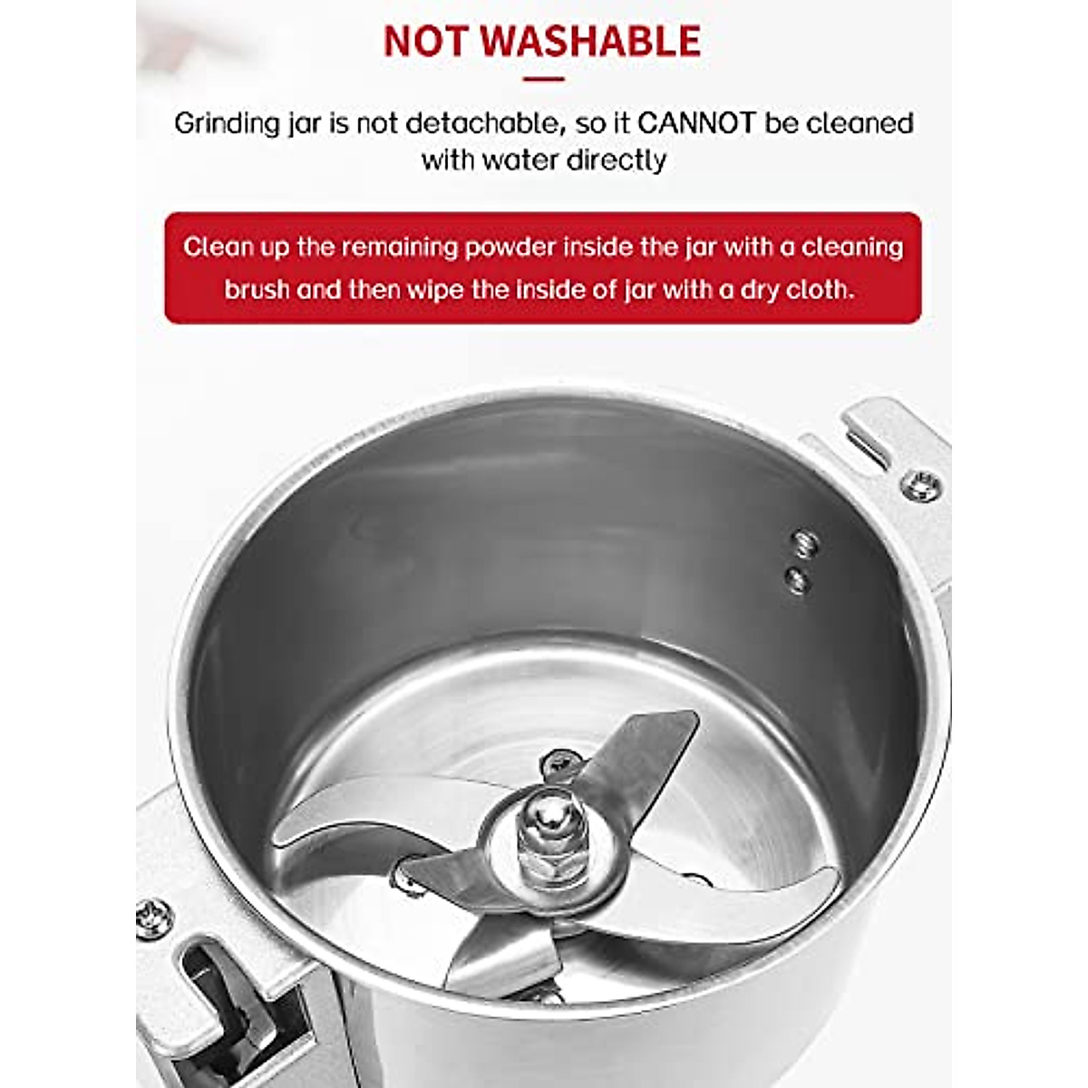 Moongiantgo Grain Mill Grinder Electric 300g Commercial Spice Grinder 1500W Stainless Steel Pulverizer Dry Grinder Grinding Machine (300g Upright, 110V)