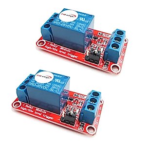 HiLetgo 2pcs 5V One Channel Relay Module Relay Switch with OPTO Isolation High Low Level Trigger
