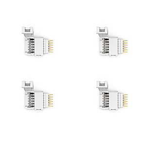 Litcessory 6-Pin to Cut-End Connector for Philips Hue Lightstrip Plus (4 Pack, White - Standard 6-PIN V3)