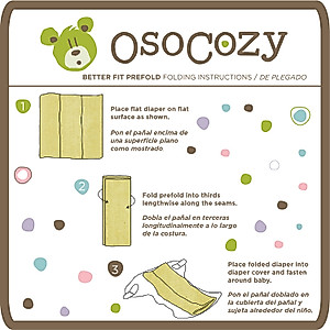 OsoCozy Better Fit Unbleached Prefold Cloth Diapers -100% Cotton, Gauze Weave, Sized for Tri Folding - Diaper Service Quality (DSQ) (Premium 4x8x4 Fits 25-40 lb.) - 6 Pack