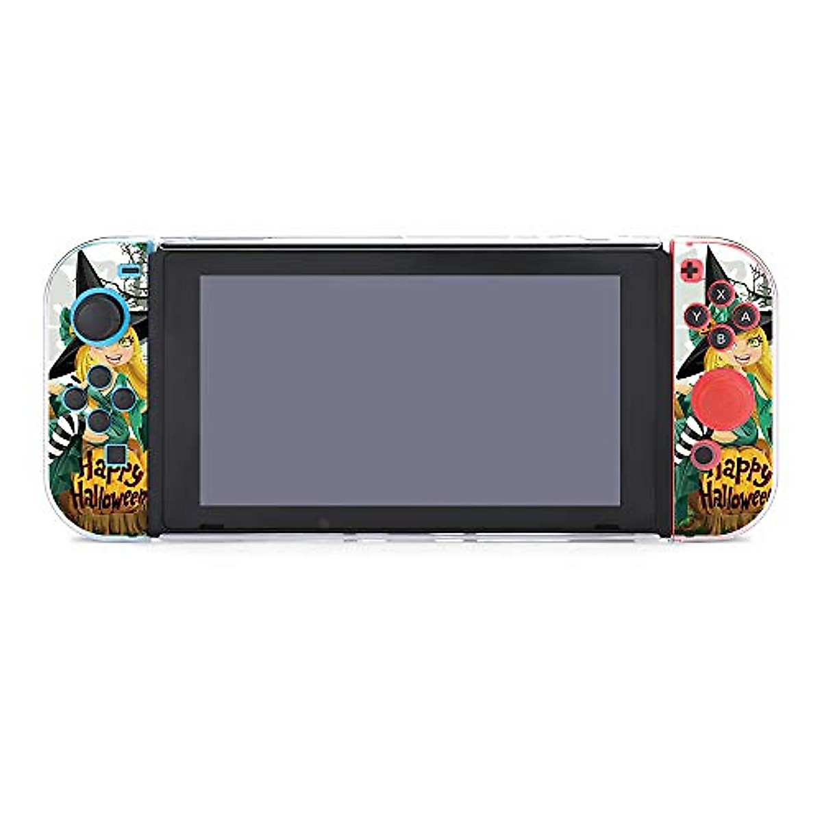 SUPNON Switch Case Compatible with Nintendo Switch Games Protective Hard Carrying Cover Case for Nintendo Switch Console Joy Con Controlle - Beautiful Young Witch with A Book and Broom Design37492