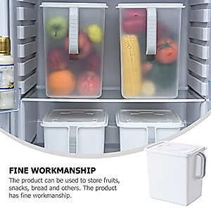 Hemoton Refrigerator Containers Kitchen Food Containers Fridge Storage Bins Organizer with Lids Handle for Refrigerator Cabinet Desk (White) Sealable Containers