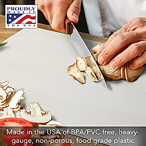 Cut N' Funnel Food Service Grade Heavy Gauge Flexible Plastic Cutting Board Mat 1 Pack18" x 12" Made in the USA BPA Free Dishwasher Safe