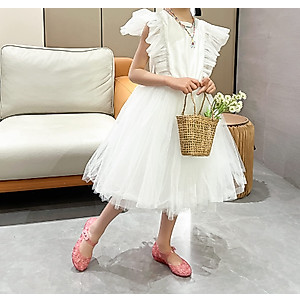 OMGard Jelly Shoes for Girls, Snow Queen Princess Birthday Sandals for Little Girls, Pink Toddler Glitter Sandals Size 2, Frozen Inspired Party Cosplay Costumes Dress Flats