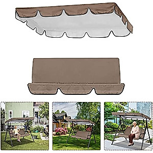 KFJZGZZ Cover Swing Ceiling Rain Outdoor Cloth Courtyard Awning Replacement Cover Patio Lawn & Garden Swing Seat (Coffee #0, One Size)