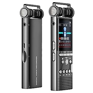 Voice Recorder 80GB,Tenmatec Voice Recorder with Playback,HiFi MP3,One-Click AGC/DSP,Dual MIC,Voice Activated Recorder,Timing Recording,AB Repeat.for Lectures,Studio,Music,Dubbing,Listening,Interview