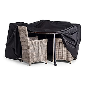 SELUGOVE Patio Furniture Covers, 110inch Round Bar Height Table and Chair Cover, Anti-Fading Cover for Outdoor Furniture Set, UV Resistant