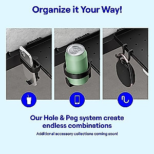 BedShelfie Bedside Shelf for Bed & Top Bunk- College Dorm Room Essentials, Loft Bed Accessories, Clip On Nightstand Snack Organizer, Floating Bed Side Table Tray Shelfie Caddy - DormEssential, Black