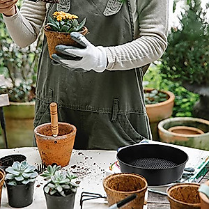 Happyyami 5pcs Garden Sieve Mesh Sifting Pan Portable Soil Sifter Plastic Soil Sieve Set Gardening Tool