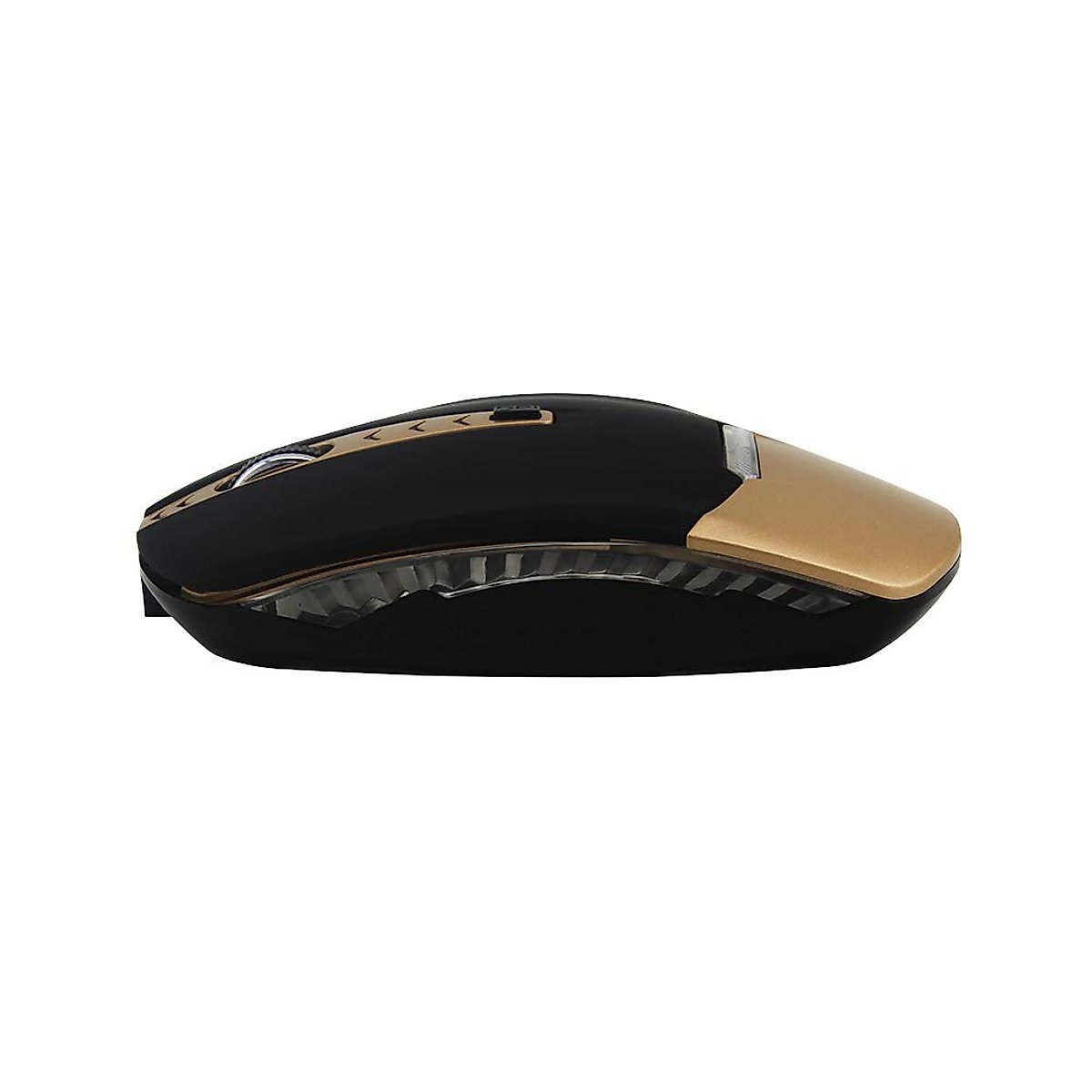 Bluetooth Wireless Mouse,Dual Mode Bluetooth 4.0 Mouse 2.4G Optical Mouse with USB Receiver,Rechargeable 4 Adjustable 1600 DPI for Small Hand,PC, Laptop, Windows, Android, OS System(Black and Gold)
