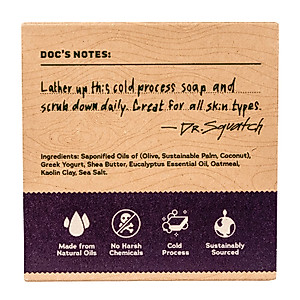 Dr. Squatch All Natural Bar Soap for Men with Medium Grit, Eucalyptus