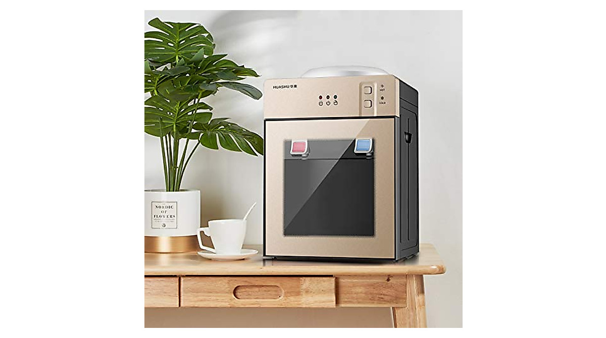 Top Loading Water Cooler Dispenser - Hot & Cold, Champagne Gold