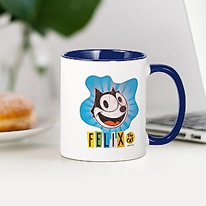 CafePress Felix Blue Swirl Laughing Mug Ceramic Coffee Mug, Tea Cup 11 oz
