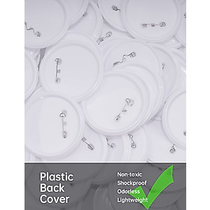 NiArt Blank Button Making Supplies 100pcs 75mm/3in Round Badge Button Parts, Metal Pin Badge Kit for Button Maker Machine with Clear Film