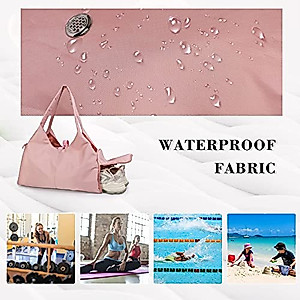 Sports Gym Bag with Shoes Compartment, for Women Swim Yoga Dry Wet Separated Gym Bag, Lightweight Foldable Travel Bag for Outdoor Camping