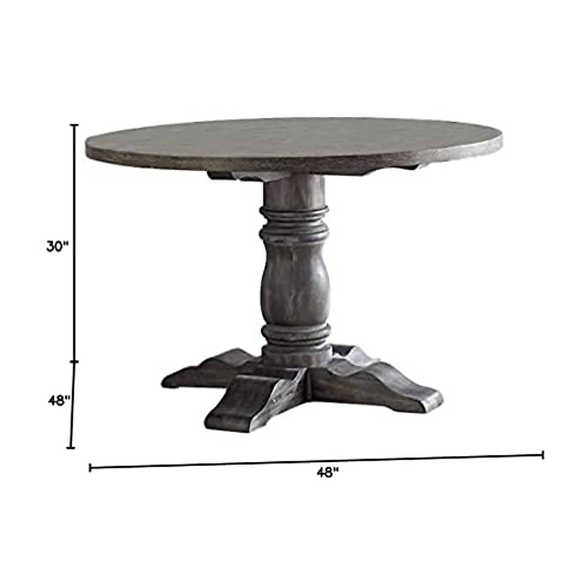 Progressive Furniture Muse Round Dining Table, 48" W x 48" D x 30" H, Weathered Pepper