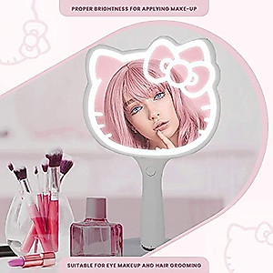 Impressions Vanity Hello Kitty LED Handheld Mirror, Makeup Vanity Mirror with Standing Base and Adjustable Brightness