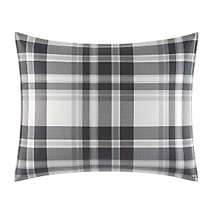 Eddie Bauer - King Comforter Set, Cotton Reversible Bedding with Matching Shams, Plaid Home Decor for All Seasons (Coal Creek Grey, King)