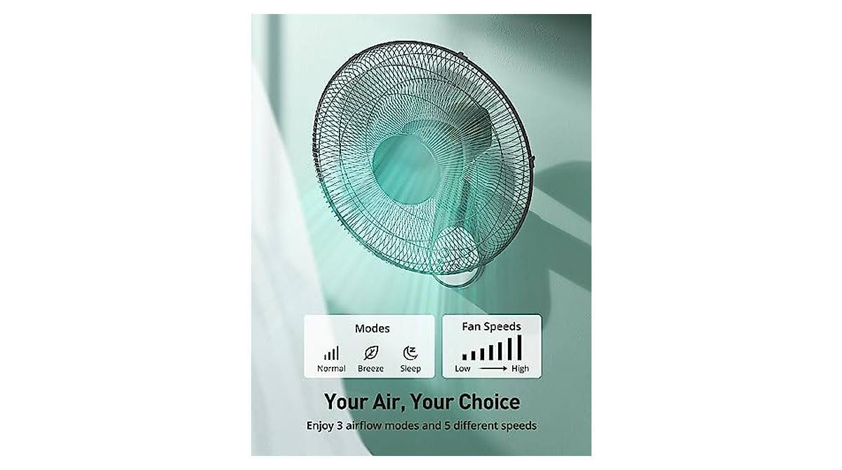 Quiet PARIS RHÔNE Wall Mount Fan with Remote Control