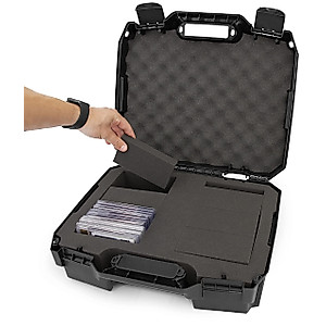 CASEMATIX Graded Card Case Compatible with 60+ BGS PSA FGS SGC Graded Sports Trading Cards, Rugged Graded Slab Card Storage Box with Custom Card Carrying Case Impact Absorbing Dual Foam Slots