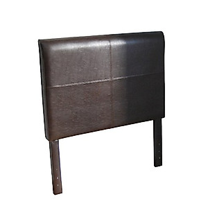 Homepop Home Decor | Upholstered Twin Headboard | Youth Faux Leather Headboard for Twin Bed, Brown