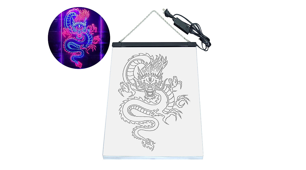 ADVPRO Chinese Dragon Room Display Dual Color LED Neon Sign Blue & Red ...