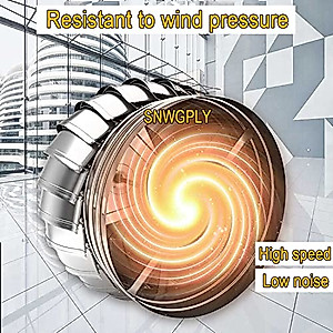 MBROS TurbineVentilator Top, Pipe Rain Cover Protector Cap Ending, Silver, 304 Stainless Steel, Robust and Undeformed, for Residential Buildings, Roof Vent Exhaust Hoods, All Purpose Chimney Cowl