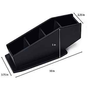 Gothvanity Coffin Brush Holder - Gothic Desk Organizer - Wooden Coffin Pen Holder -Spooky Decor for Bathroom, Living Room or Bedroom- Black - 10x 5x3.25 Inches