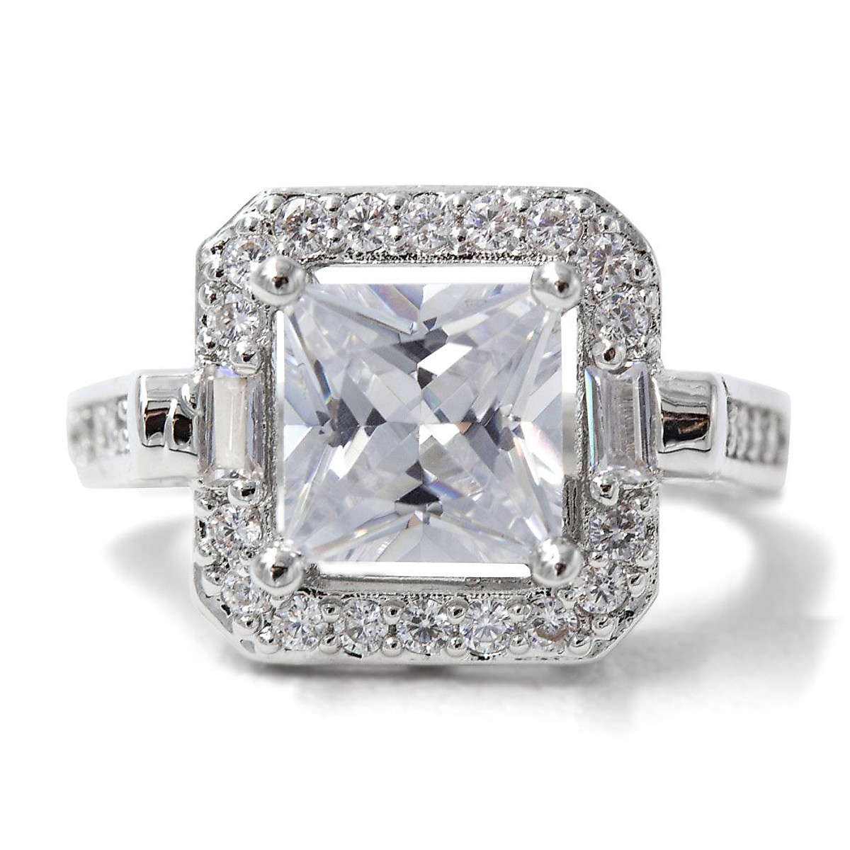 Weiss Radiant Cut CZ Engagement Ring and Cocktail Ring - ADJUSTABLE sizes 6 thru 11