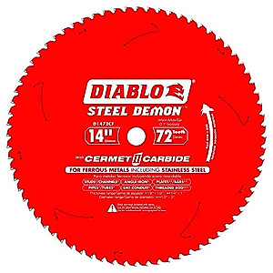 Diablo D1472CF 14-inch Steel Demon 72T Cermet II Carbide Ferrous Metal Saw Blade