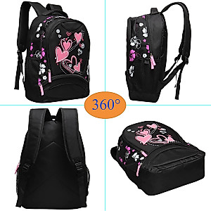 SYLRVIA Casual Girls Teens Cute Small Backpack Lightweight Kids Sweetheart School Backpack Bags