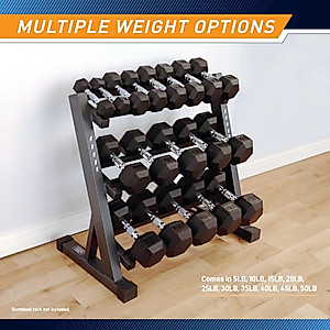 Marcy Rubber Hex dumbbell - 50 lb, sold as each