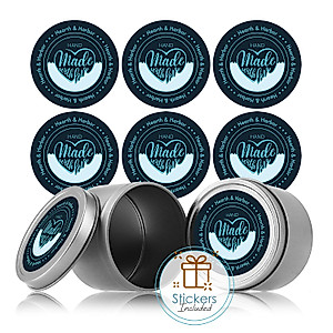 Hearth & Harbor Tin Candle Jars for Making Candles - DIY Candle Containers with Lids - Metal Candle Jars - Bulk Tins Storage for Candle - (24 Pieces) - (8 Ounces) - Stainless Steel