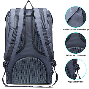 KAUKKO Laptop Outdoor Backpack, Causal Daybag Travel Hiking Rucksack fits 15-Inch Laptop(Grey)