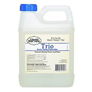 Liquid Harvest Concentrated Brush Killer (Comparable to Leading Triclopyr Brands) - 32oz- Formulated to Control over 70 types of Brush, Vines, Harmful Weeds, and Woody Plants – Also Kills Stumps & Prevents Sprouting