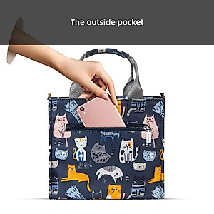 PHEBEN Small Diaper Bags Waterproof Travel Tote Mini Diaper Bag Multi-Function Baby Bags Crossbody Purse(Cat Paradise)