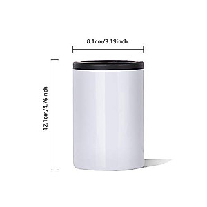 PYD Life 4 Pack 12 OZ Sublimation Blanks Can Insulator White Stainless Steel Can Cooler Beer Holder Sublimation Print
