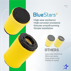 BlueStars 796031 Air Filter with 797704 Foam Pre-cleaner - For BS 992376 590825 591334 594201 John Deere MIU14395 D100 Husqvarna YTH24V48 YTH22V46 Lawn Tractor Lawn Mower Air Cleaner Element (4 packs)