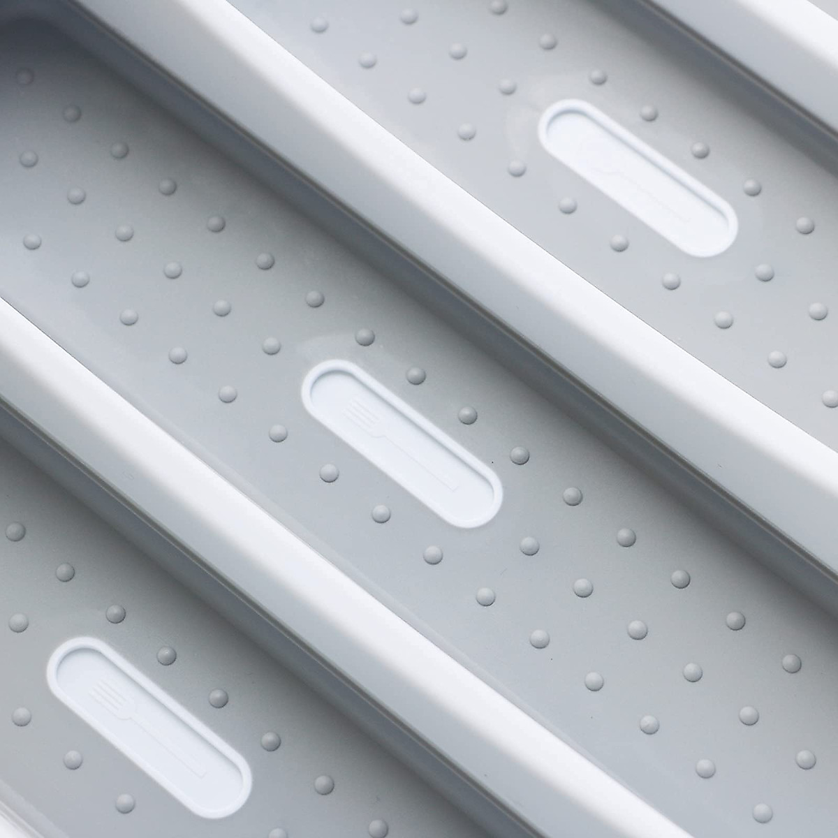 Uniturcky Classic Large Cutlery Tray, Silverware Tray for Drawer, 6 Compartment Flatware Organizer Holder/Divider, Multi-Purpose Storage With Non-slip Rubber Feet for Kitchen, Office, Bathroom