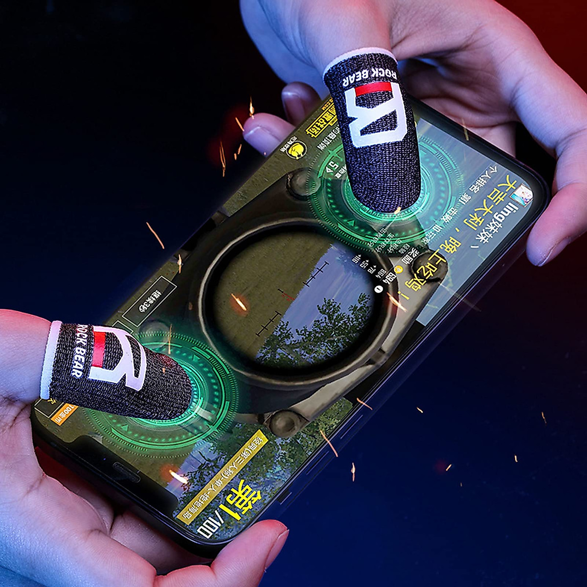 Finger Covers Compact Anti-scratch Gaming Finger Thumb Gloves Anti-scratch Sweat-proof Black