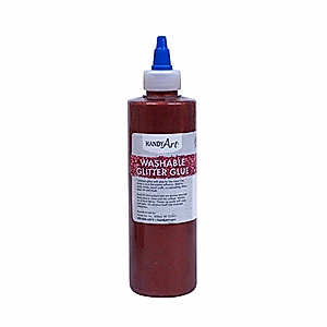 Handy Art Washable Glitter Glue 8 ounce, Red