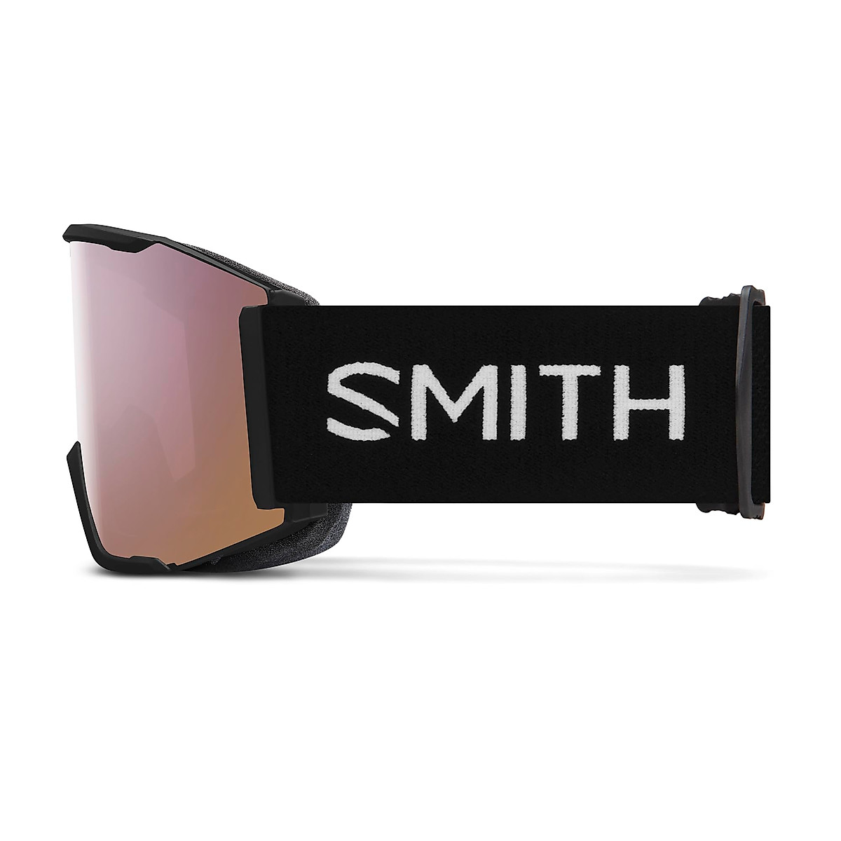 SMITH Squad MAG Goggles with ChromaPop Lens – Performance Snowsports Goggles with Easy Lens Change Technology for Skiing & Snowboarding – for Men & Women – Black + Everyday Rose Gold Mirror Lens