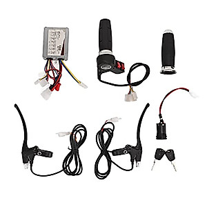 Cosiki Electric Speed Controller Kit Controller Throttle Grip Sensitive Fast Heat Dissipation 24V 500W Motorcycle