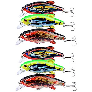 BESPORTBLE 6 Pcs Fishing Bait Lifelike Lure Trout Bait swimbait Swim Baits Lures Trout Fishing Gear Fishing Tackle Saltwater Fishing Lures bass Lure Minnow Fishing Lures Small Fish Fake Bait