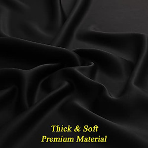 Estelar Textiler Black Blackout Curtains for Bedroom, Thermal Insulated Light Blocking Curtains 84 Inches Long, Back Tab and Rod Pocket Room Darkening Window Drapes for Living Room,52x84 Inch,2 Panels