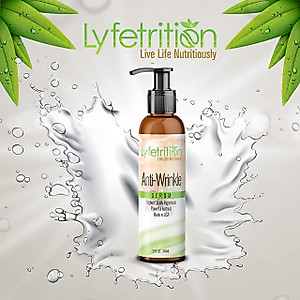Lyfetrition Anti-Wrinkle Serum | 12 Oz Large Bottle | Anti-Aging Face Serum With Jojoba Oil, Rosehip Seed Oil & Many More Natural Ingredients - Moisturizing Cleanser for Fair & Younger Looking Skin