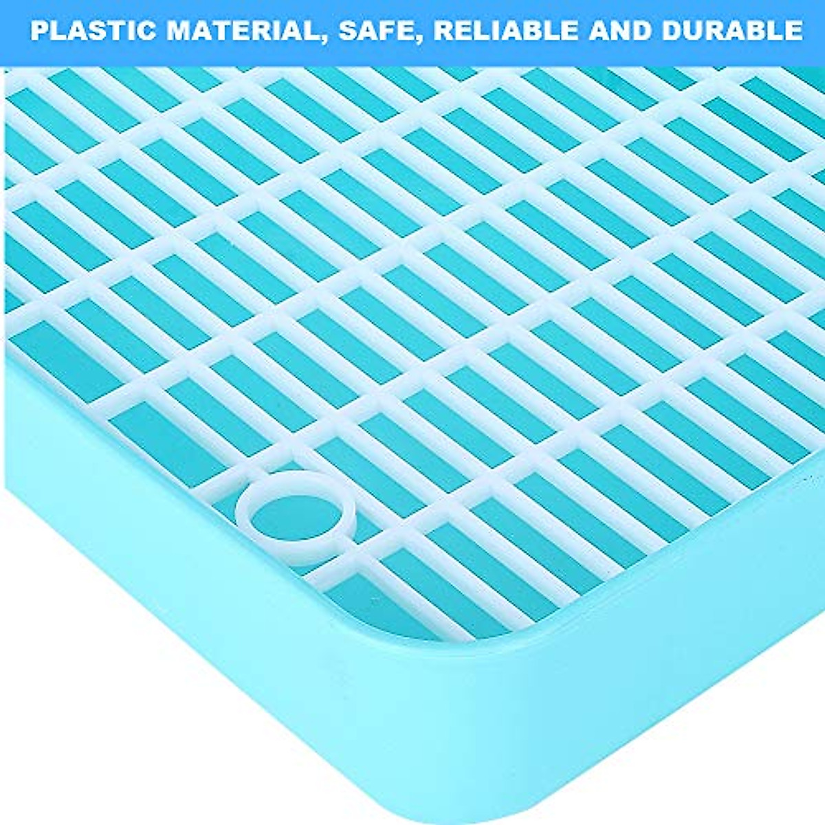 LIZEALUCKY Rabbit Litter Box Toilet, Plastic Square Cage Box Potty Trainer Corner Litter Bedding Box Pet Pan for Small Animals, Rabbits, Guinea Pigs, Chinchilla, Ferret, Galesaur, 11 x 8.7 x 5.9 in