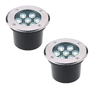 Familite In Ground Well Lights, 7W Landscape Pathway Lights, Low Voltage AC/DC 12V, IP67 Waterproof Outdoor Floodlights for Lawn Driveway Deck Stair Fences Trees Patio, Pack of 2